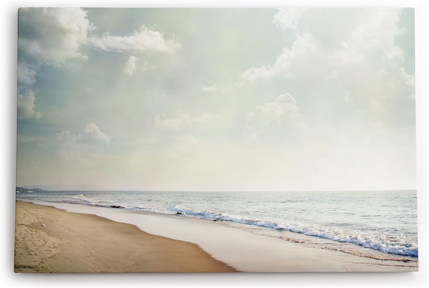 Wandbild Strand Meer Wellen Horizont Himmel Sandstrand – Sinus Art GmbH ...