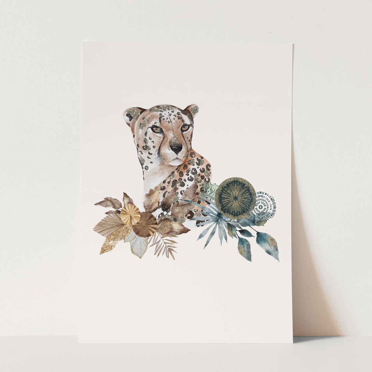 Wandbild Tier Motiv Gepard Dekorativ Kunstvoll Gold Aquarell – Sinus ...